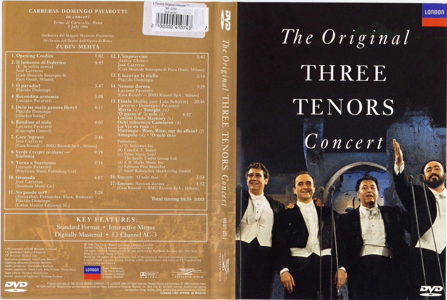 3 Tenors The Original : Front | DVD Covers | Cover Century | Over 1.000 ...